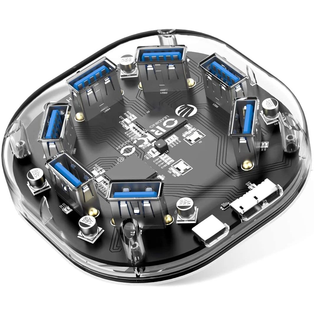 WNGZCNG Orico 7-Port Transparent USB 3.0 Hub H7U-U3 USB Hub/Cable ...