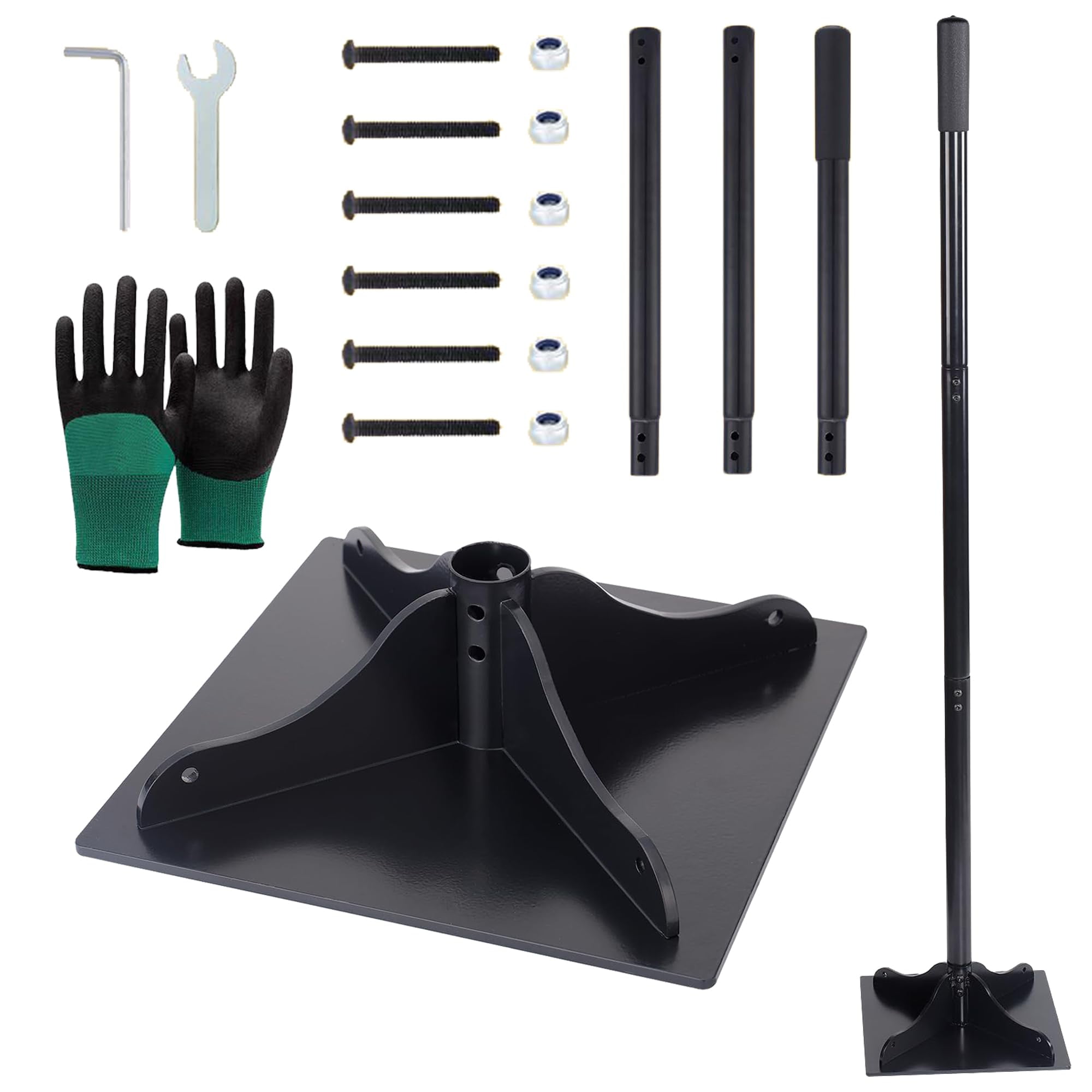 WNJ Heavy-Duty Steel Tamper - 10"x10" - Hand Soil Ground Leveler ...