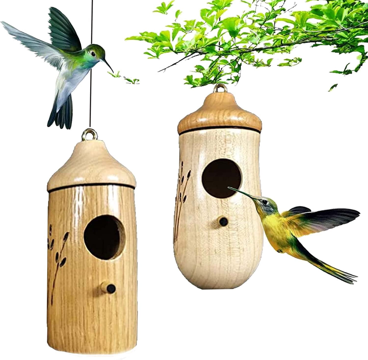 WNJD Hummingbird House - 2022 New Wooden Hummingbird House for Outside ...