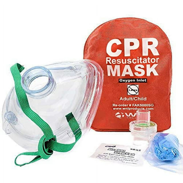 WNL Products CPR Rescue Mask, Adult/Child Pocket Resuscitator, Soft ...