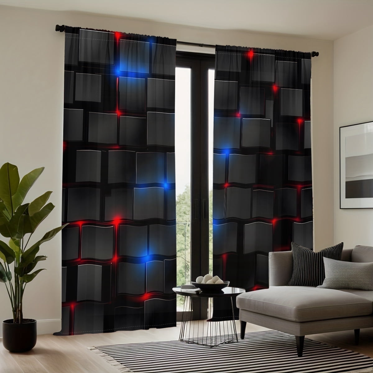 WNOOHIY Fashion Abstract Geometry Future Style Square Cube Privacy ...