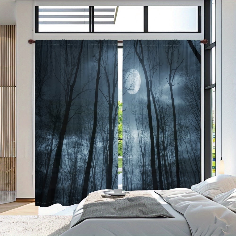 WNOOHIY Mystery Seclusion Moonlit Night Forest Trees Privacy Light ...