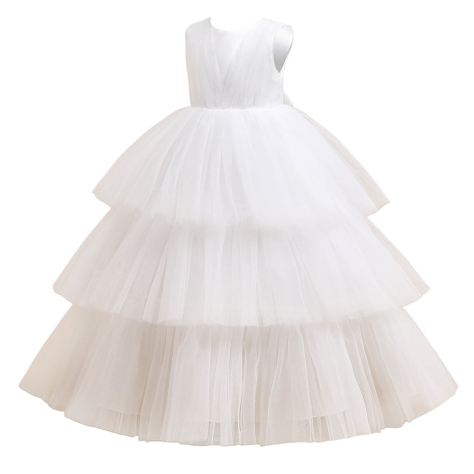 WNVMWI Child Girls Fashion Party Dress Summer Dresses for Girls Solid ...