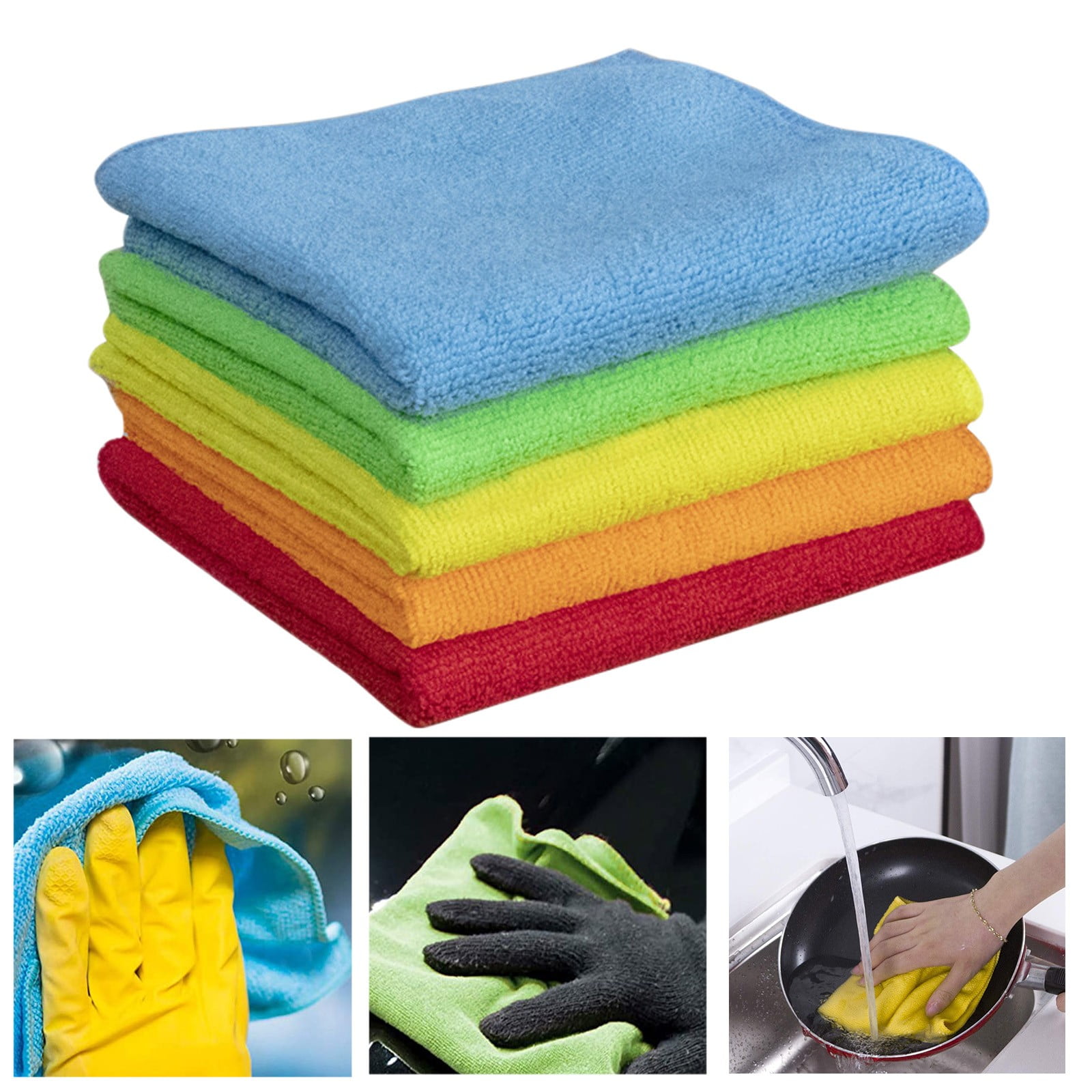 WNVMWI Cleaning Supplies 6PC Kitchen Cleaning Cloth Glass Cleaning ...