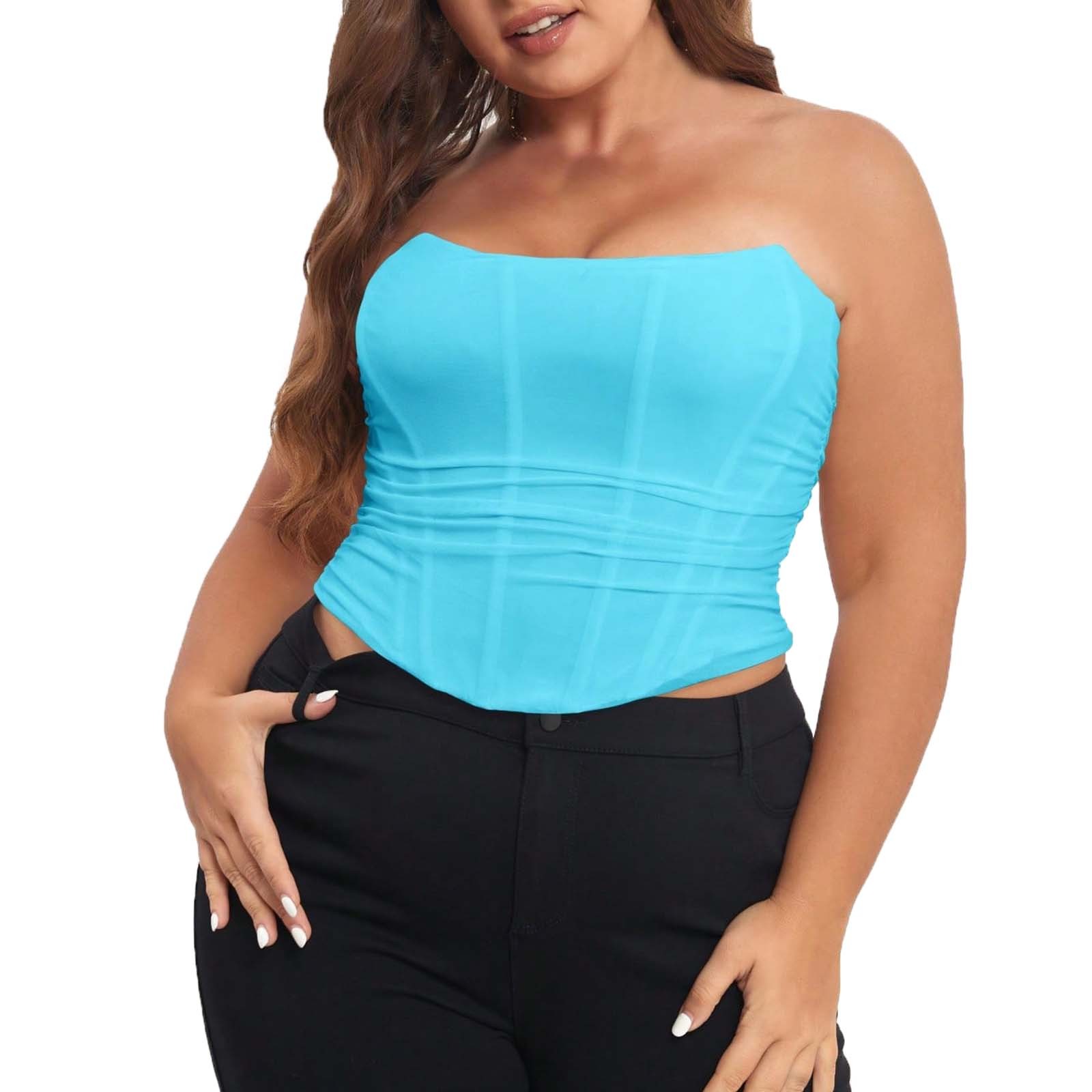 WNVMWI Crop Tank Tops for Women Solid Color Chest Wrapping Bandeau Tube ...