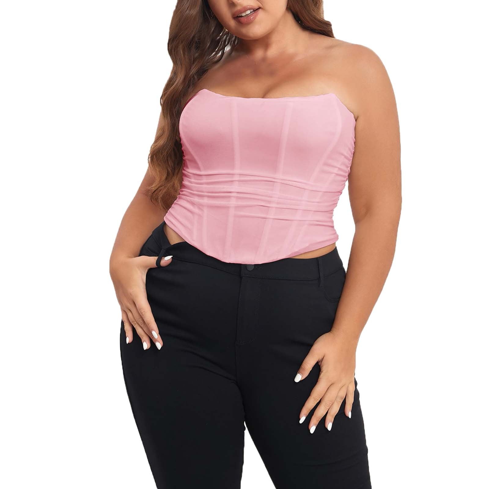 WNVMWI Crop Tank Tops for Women Solid Color Chest Wrapping Bandeau Tube ...