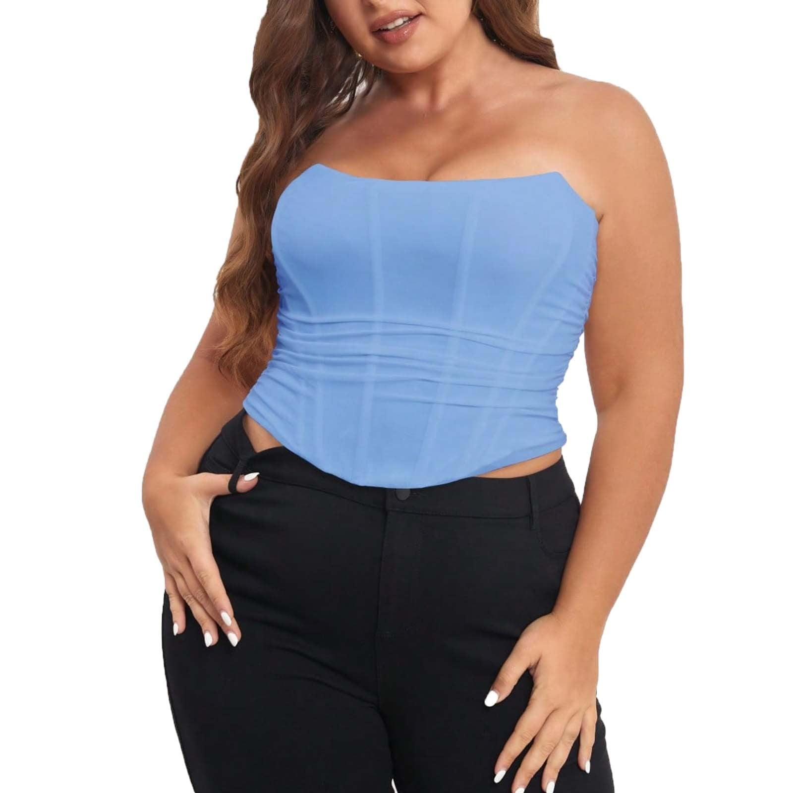 WNVMWI Crop Tank Tops for Women Solid Color Chest Wrapping Bandeau Tube ...