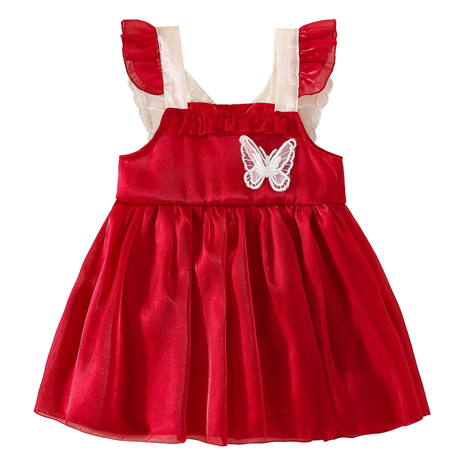 WNVMWI Dresses Girls Red Girls Toddlers Dressess Girl's Sleeveless ...