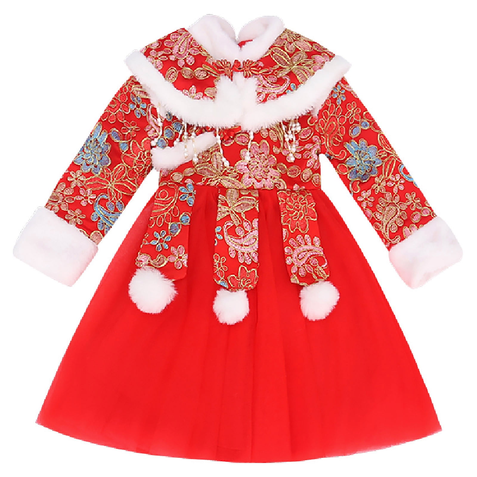 WNVMWI Girls Outfits Red Child Girls Dresses for Girl Kid Dress Girls ...
