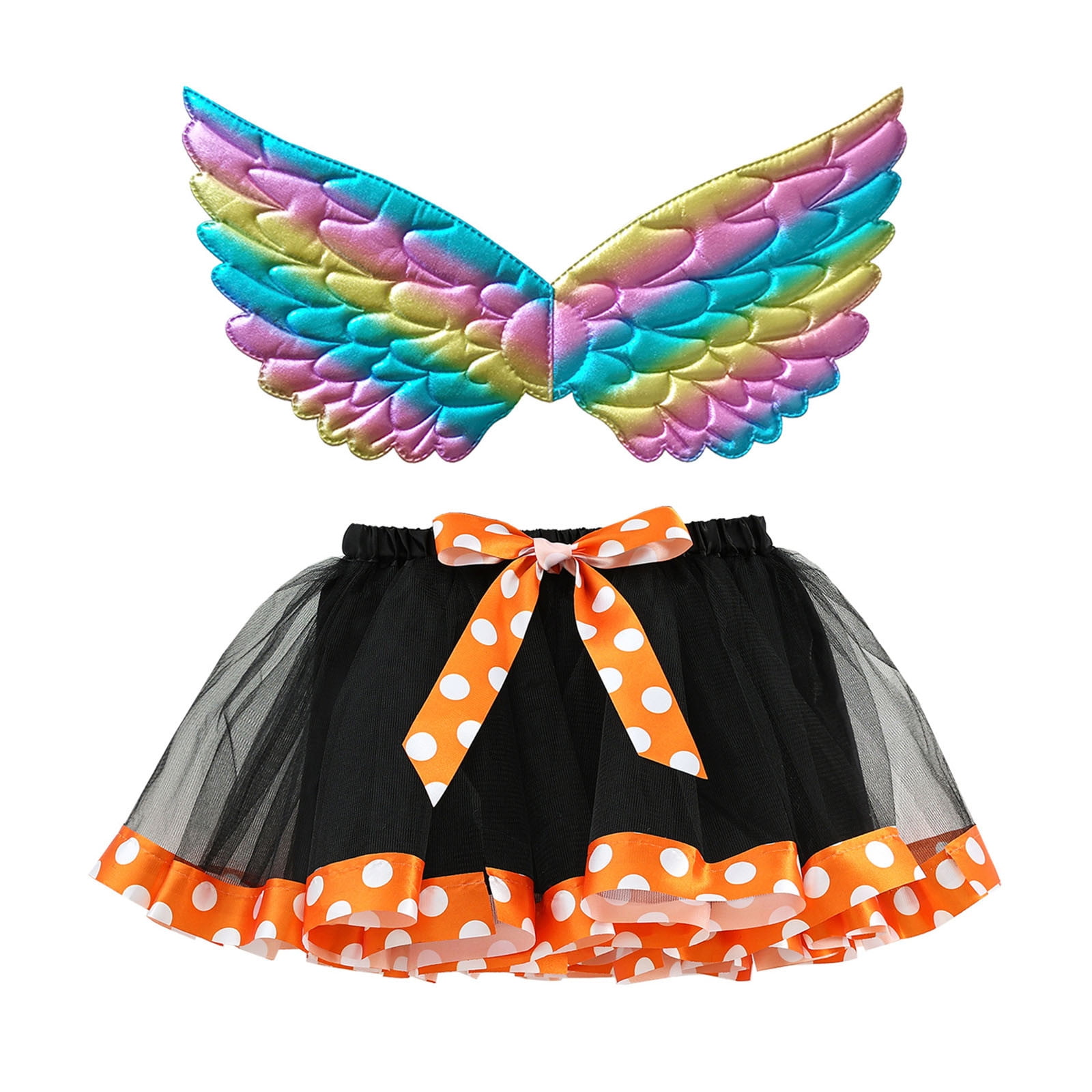 WNVMWI Girls Summer Outfits Orange Kids Girls Ballet Skirts Holiday ...
