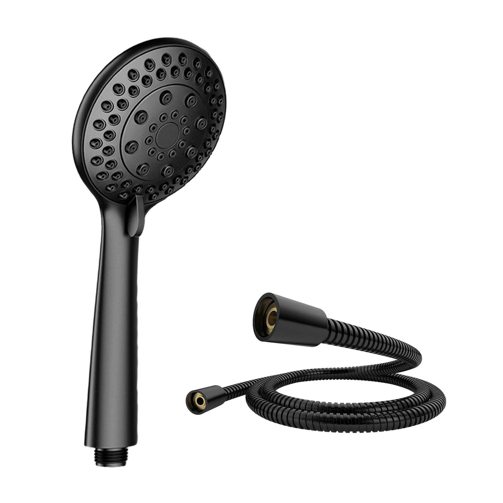 WNVMWI Handheld High Pressure Shower Head Black 5 Functions Detachable ...