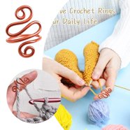 Teissuly Crochet Finger Ring Adjust Crochet Tension Ring Open Yarn ...