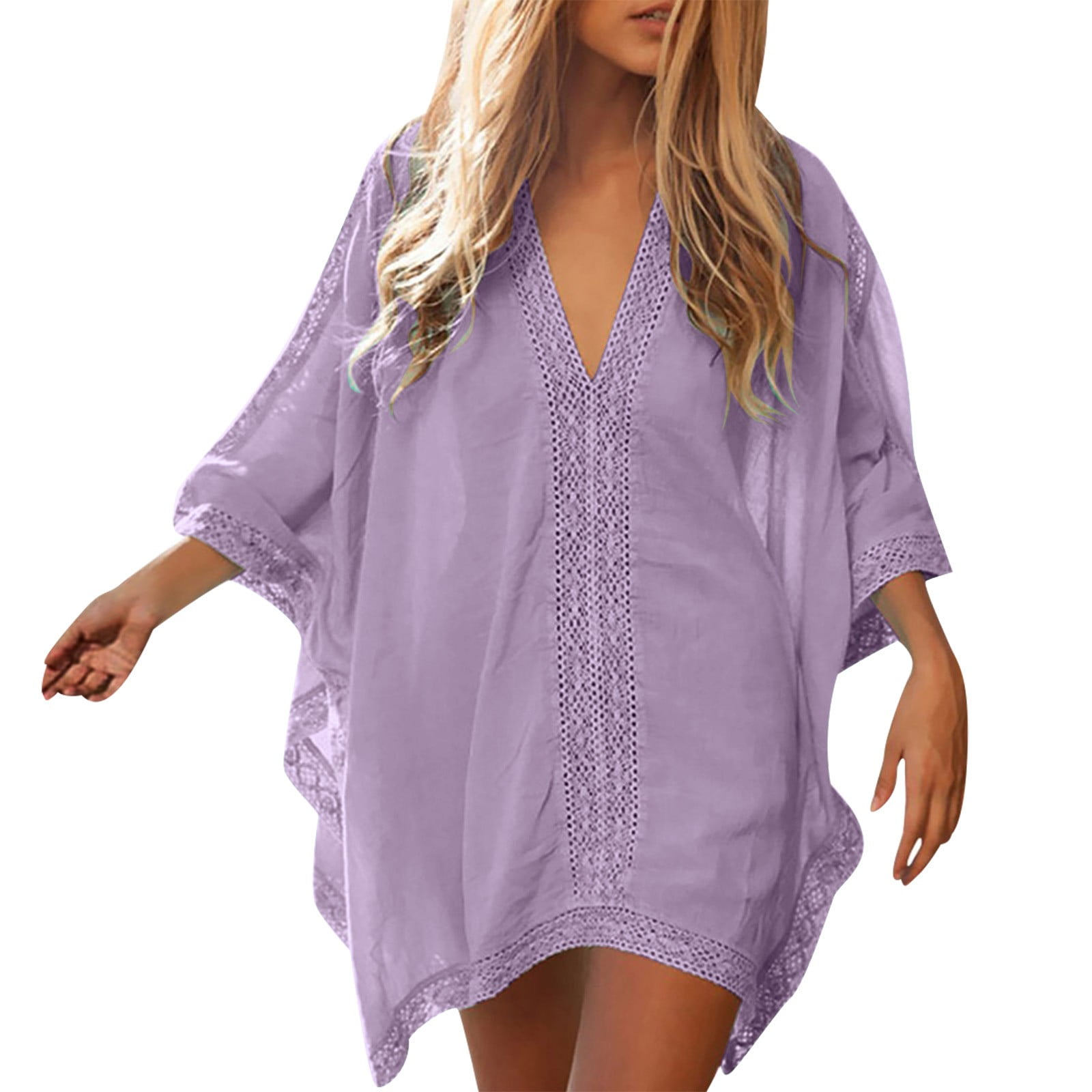 Wnvmwi Outfits For Women Purple Beach Coverup Women Cover Up Women