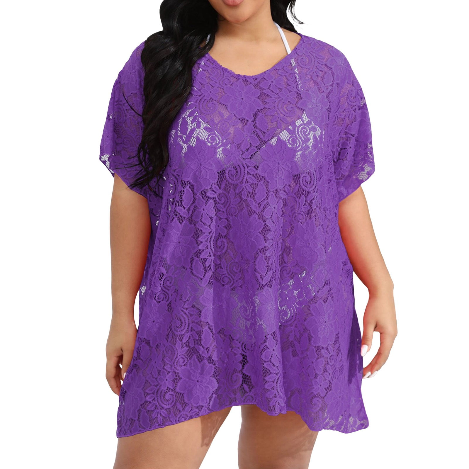 Customer reviews for WNVMWI Pool Cover up Purple Bathing Suit Cover up ...