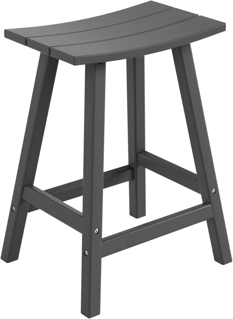 WO Home Furniture Saddle Seat Bar Stool 24" Inch Adirondack HDPE ...