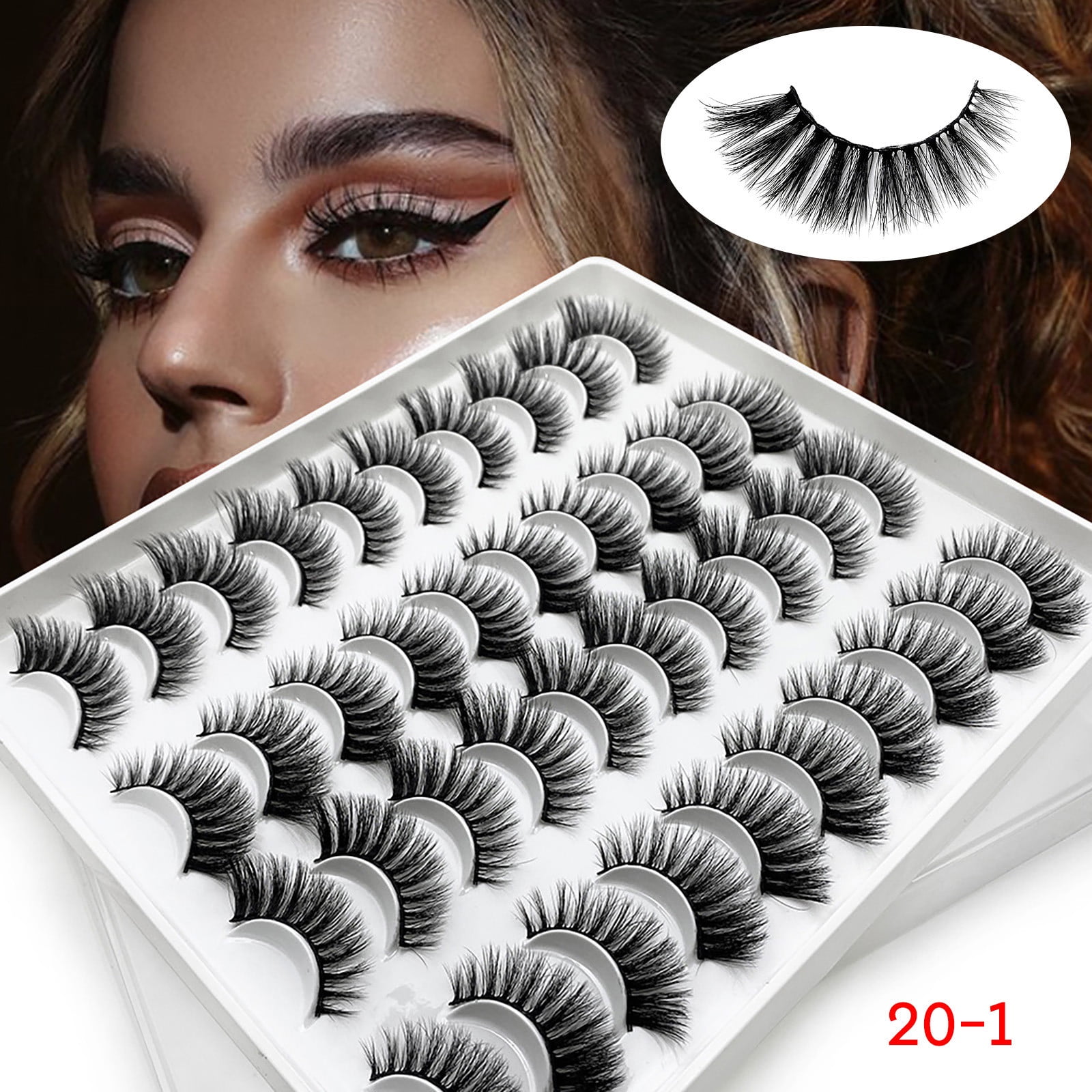 WOAHU Lash Clusters20 Pair 3d False Eye Lashes Wispy Cross Extension ...