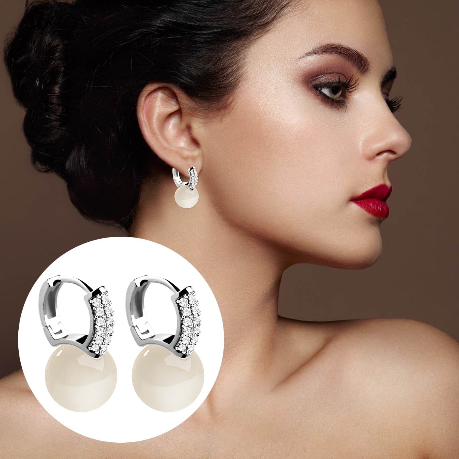 WOAHU Summer Earrings Jade Bead Dangle Earrings for Women Girls Plated ...