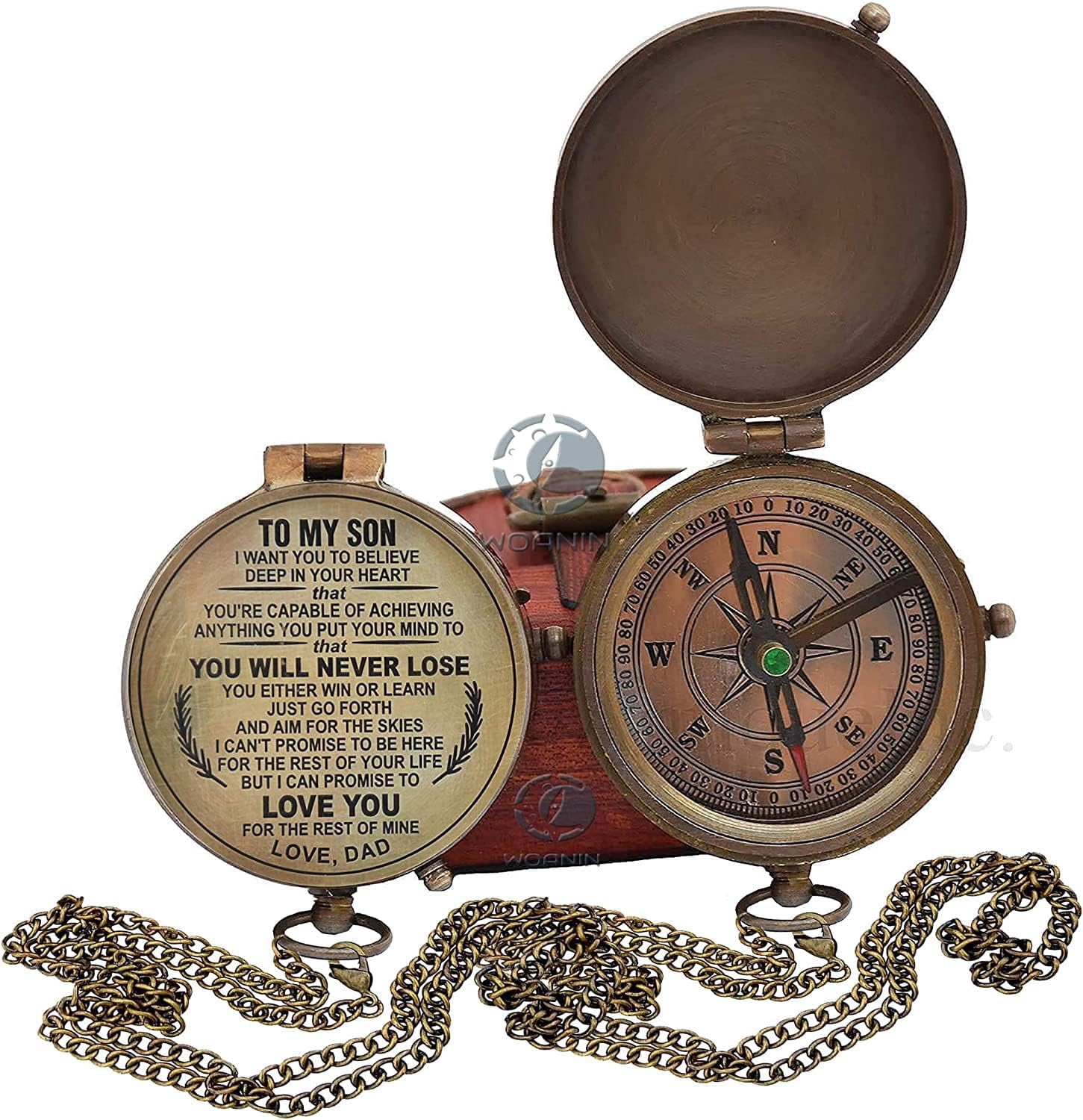WOANIN Brass Compass Gift to My Son/to Our Son/Nautical Gift for Son ...