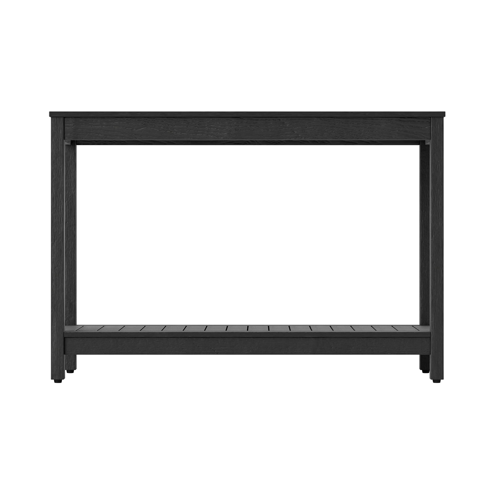 WOBLUU 38.3 - inch Tall HIPS Patio Console Table with Dual Shelves, Featuring Adjustable Feet ...