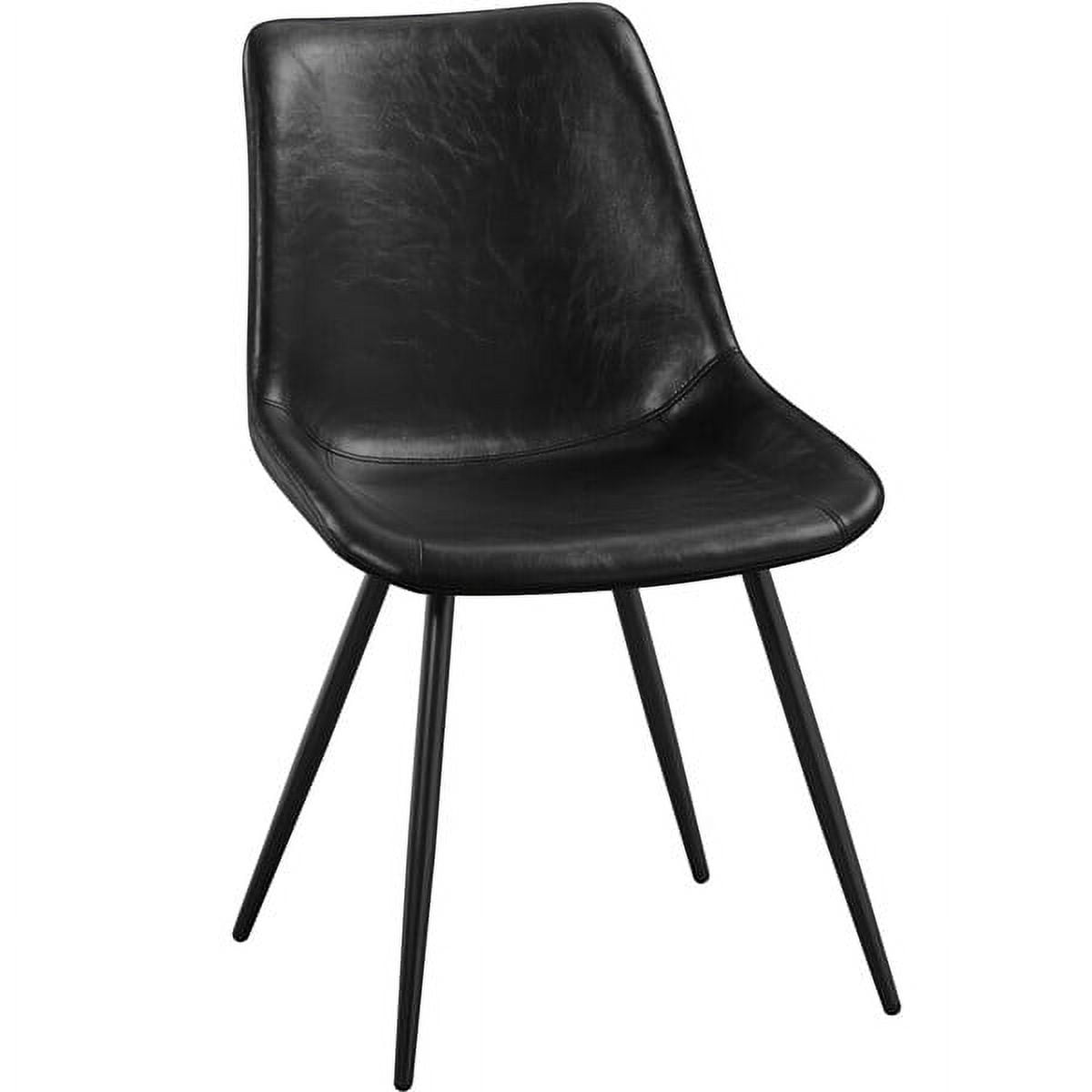 WOBLUU Chic Set of 2 PU Leather Dining Chairs, Urban Style Kitchen ...