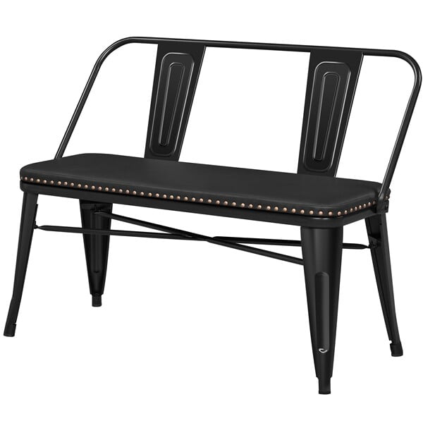 WOBLUU Dining Bench Farmhouse Metal Kitchen Chair Upholstered Dining ...