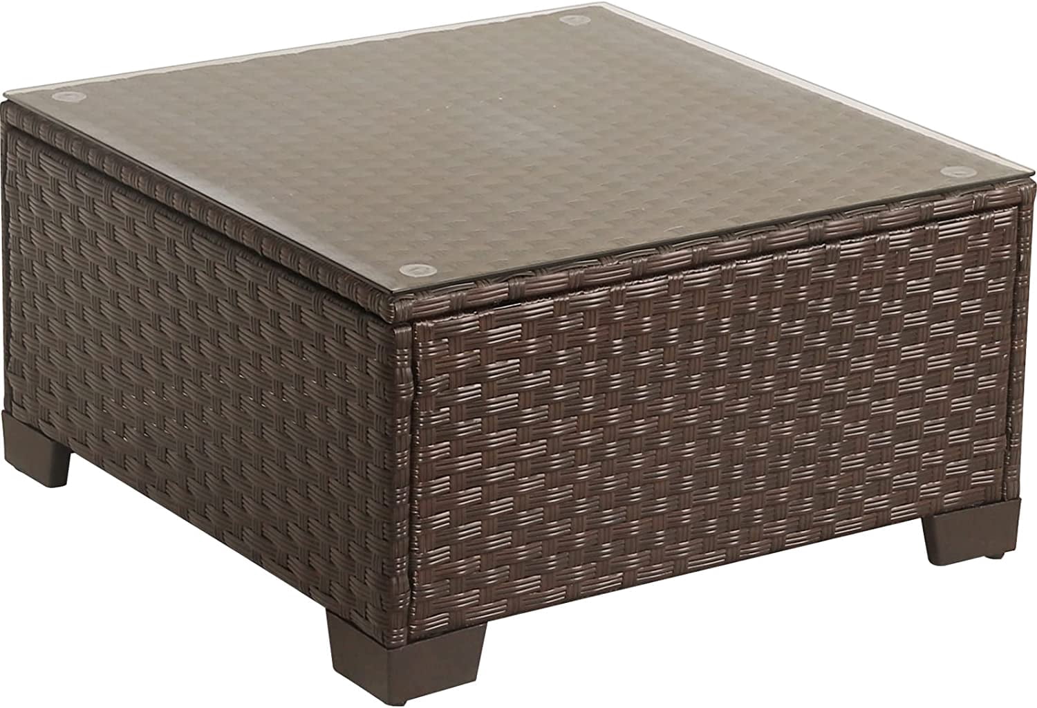 WOBLUU Exquisite Wicker Coffee Table for Patios - Sturdy Outdoor Garden ...