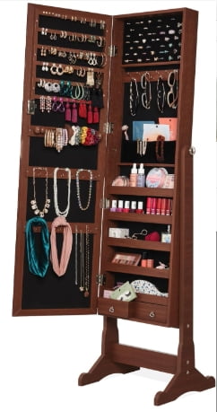 WOBLUU Freestanding Jewelry Armoire Cabinet, Full Length Standing ...