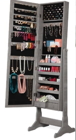 WOBLUU Freestanding Jewelry Armoire Cabinet, Full Length Standing ...