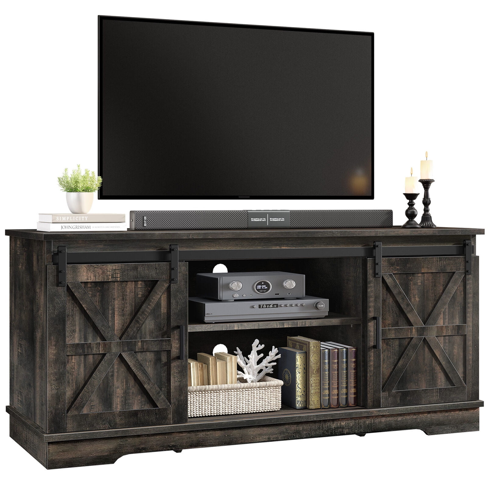 WOBLUU High - Quality TV Stand Cabinet for 65/60/55 Inch TVs, Equipped ...