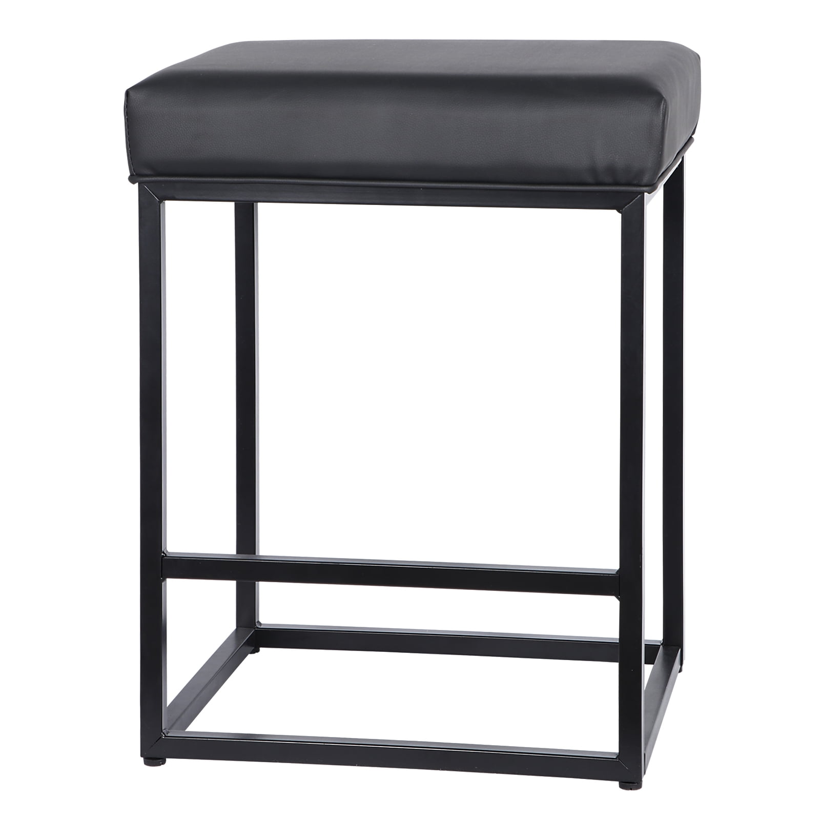 WOBLUU Sleek Set of 4 Black 24" Counter Height Backless Bar Stools ...