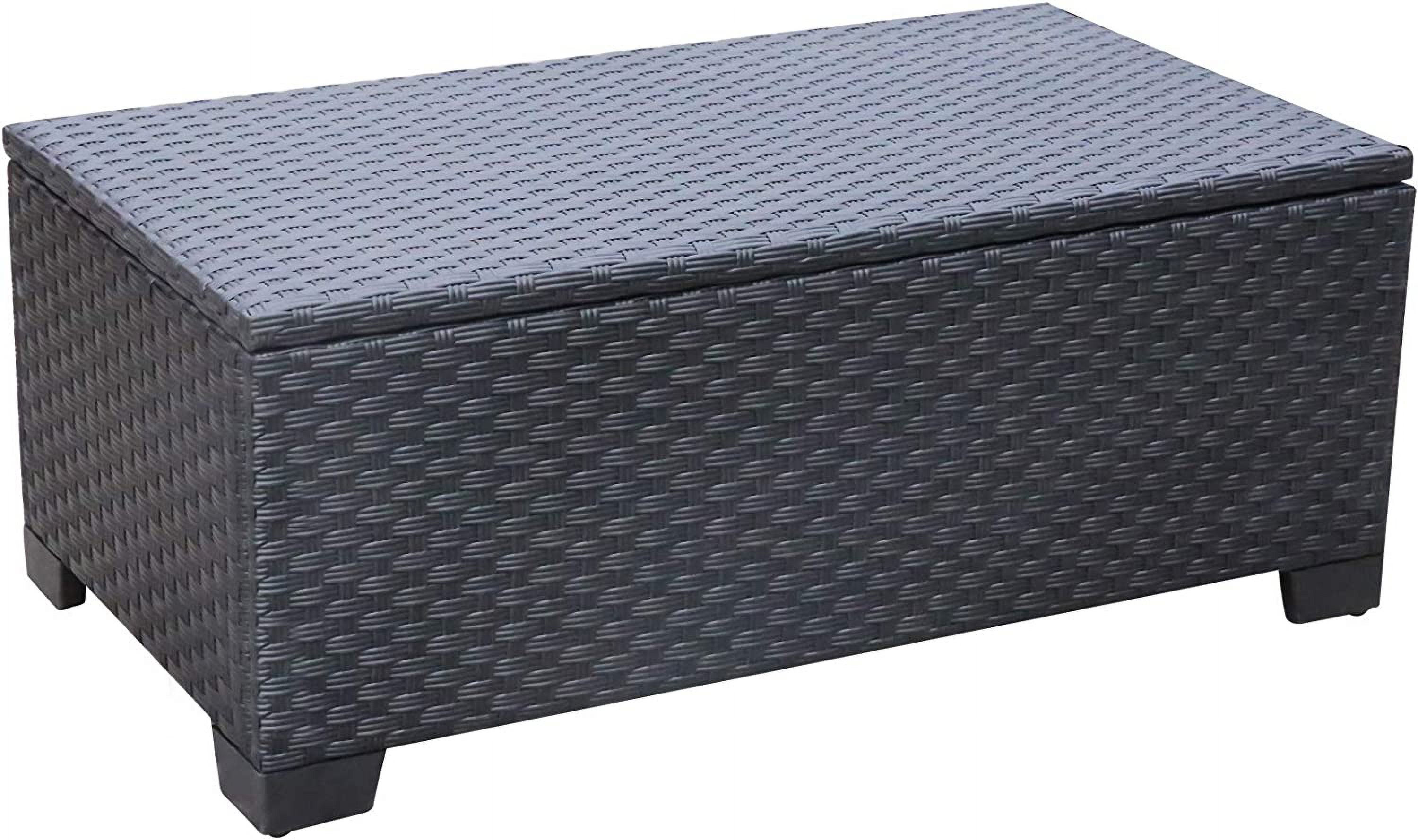 WOBLUU Versatile Outdoor Wicker Storage Table - Elegant Patio Coffee ...