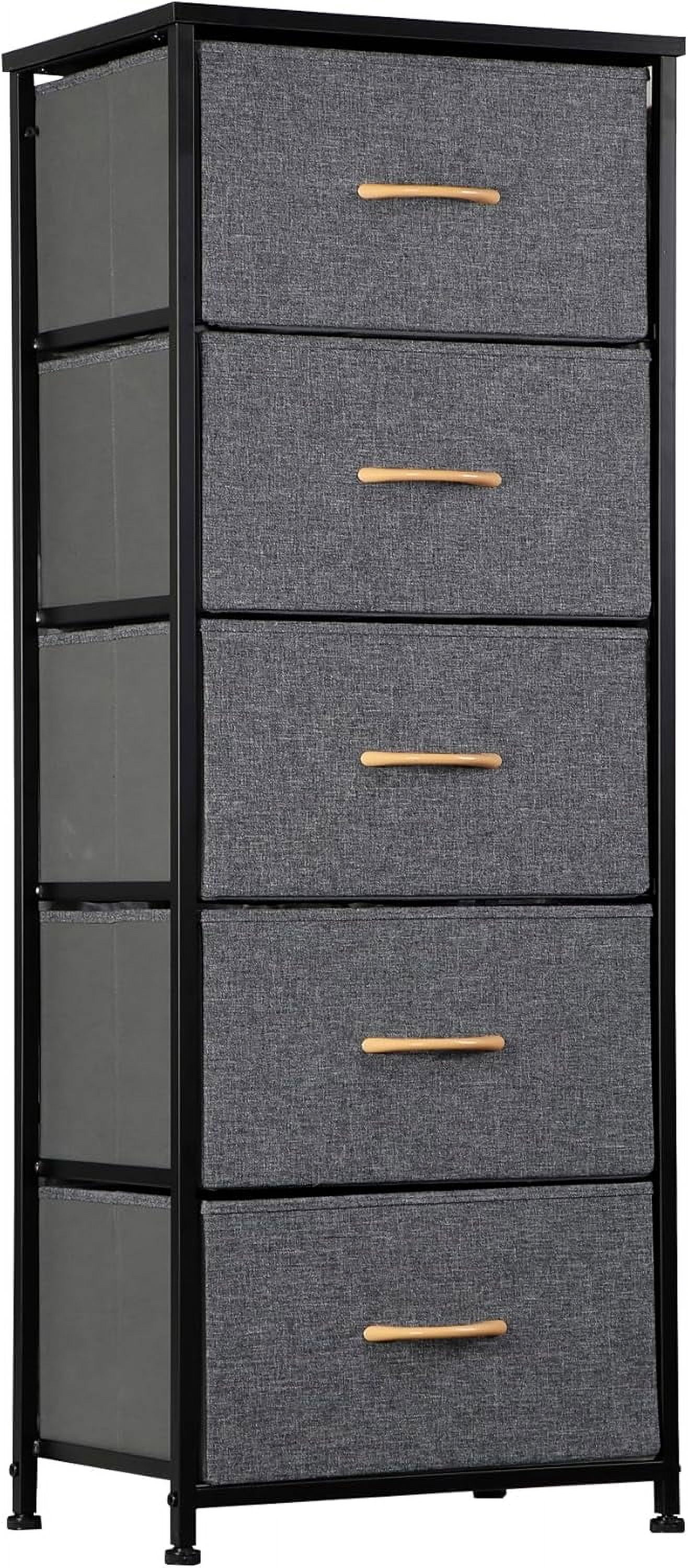 WOBLUU Vertical Storage Tower Fabric Dresser, Chest of Drawers ...