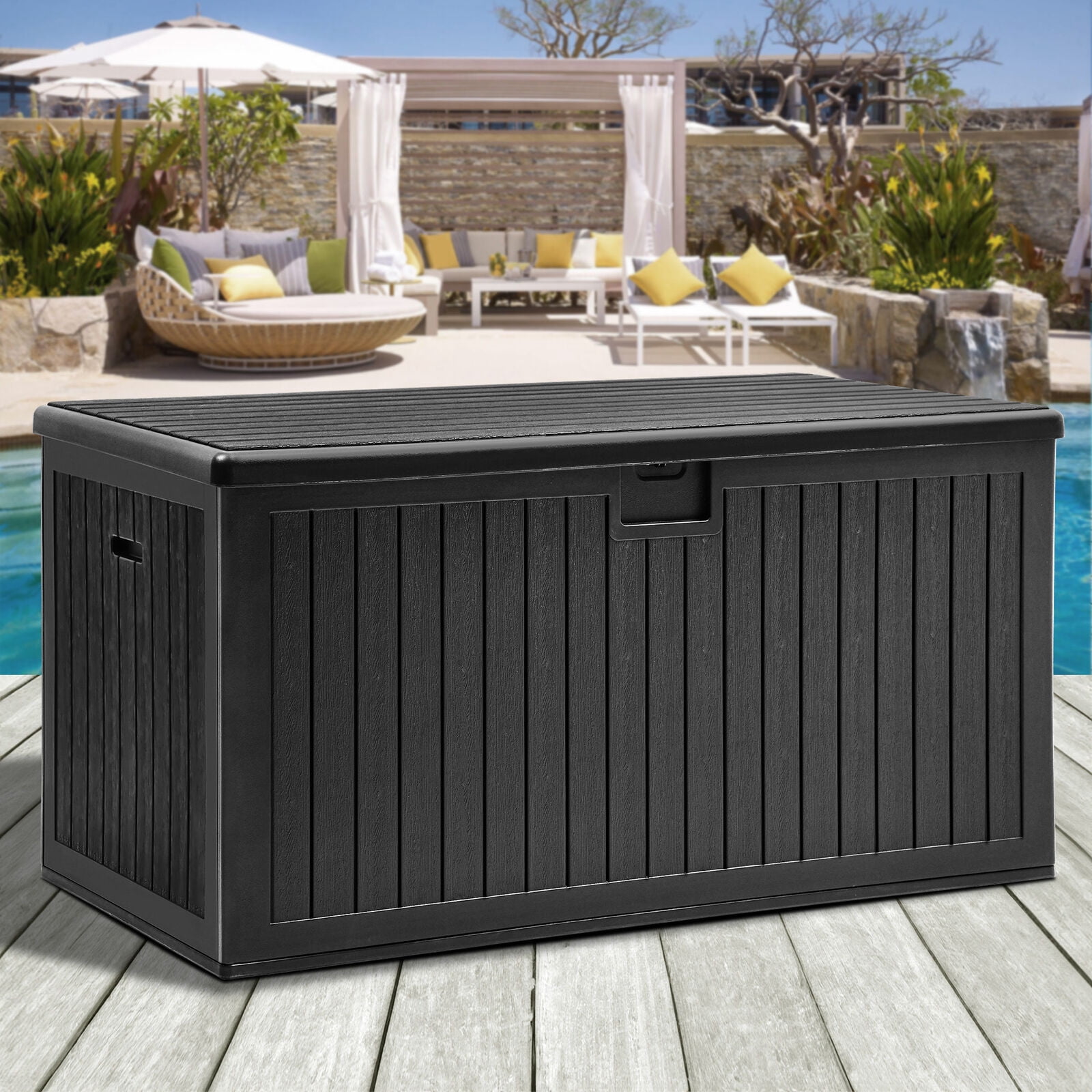 WOBLUU XXL 230 - Gallon Plastic Deck Storage Container Box A Mammoth ...