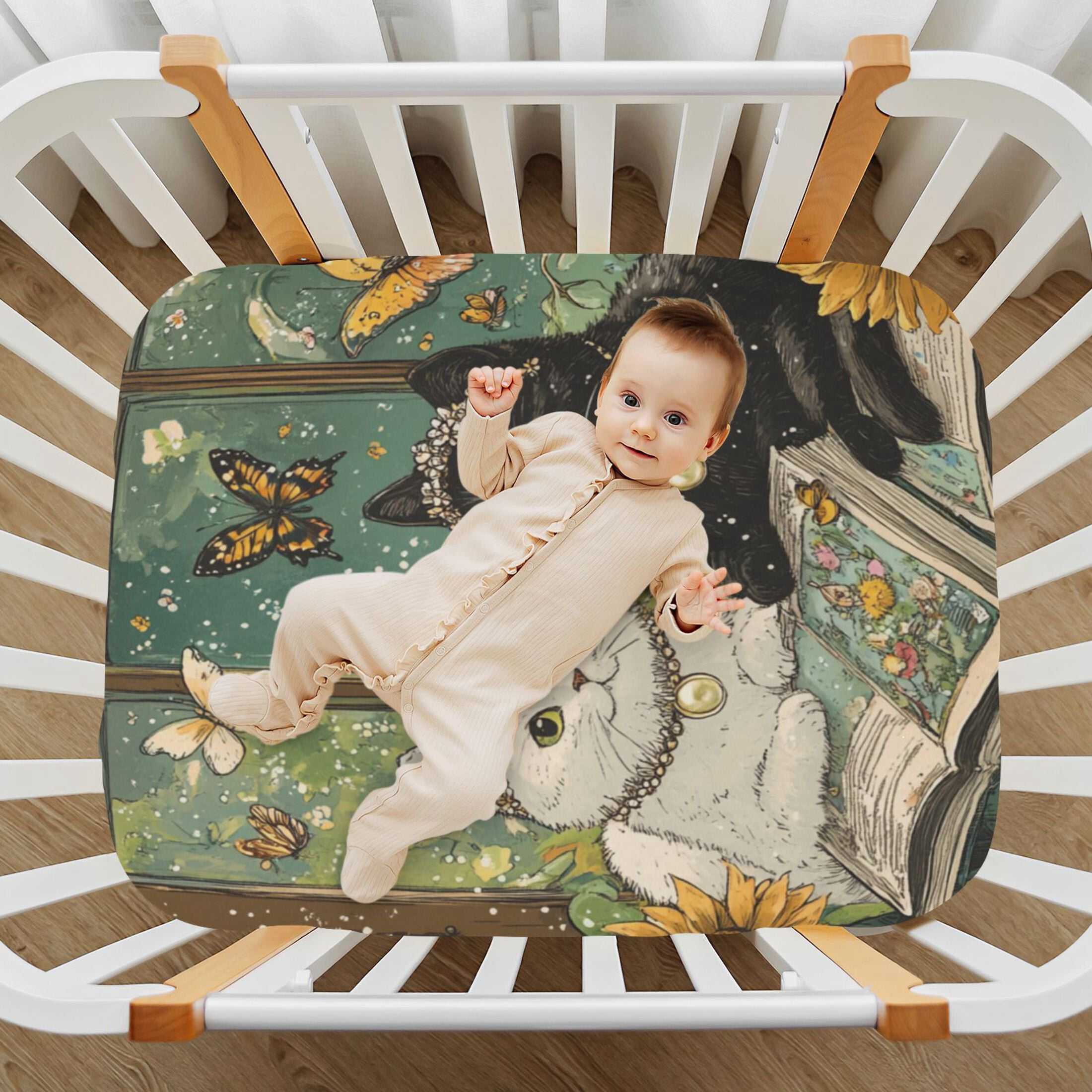 WOBOGO A Collage Of Two Cats Baby Crib Sheets Super Soft Microfiber ...