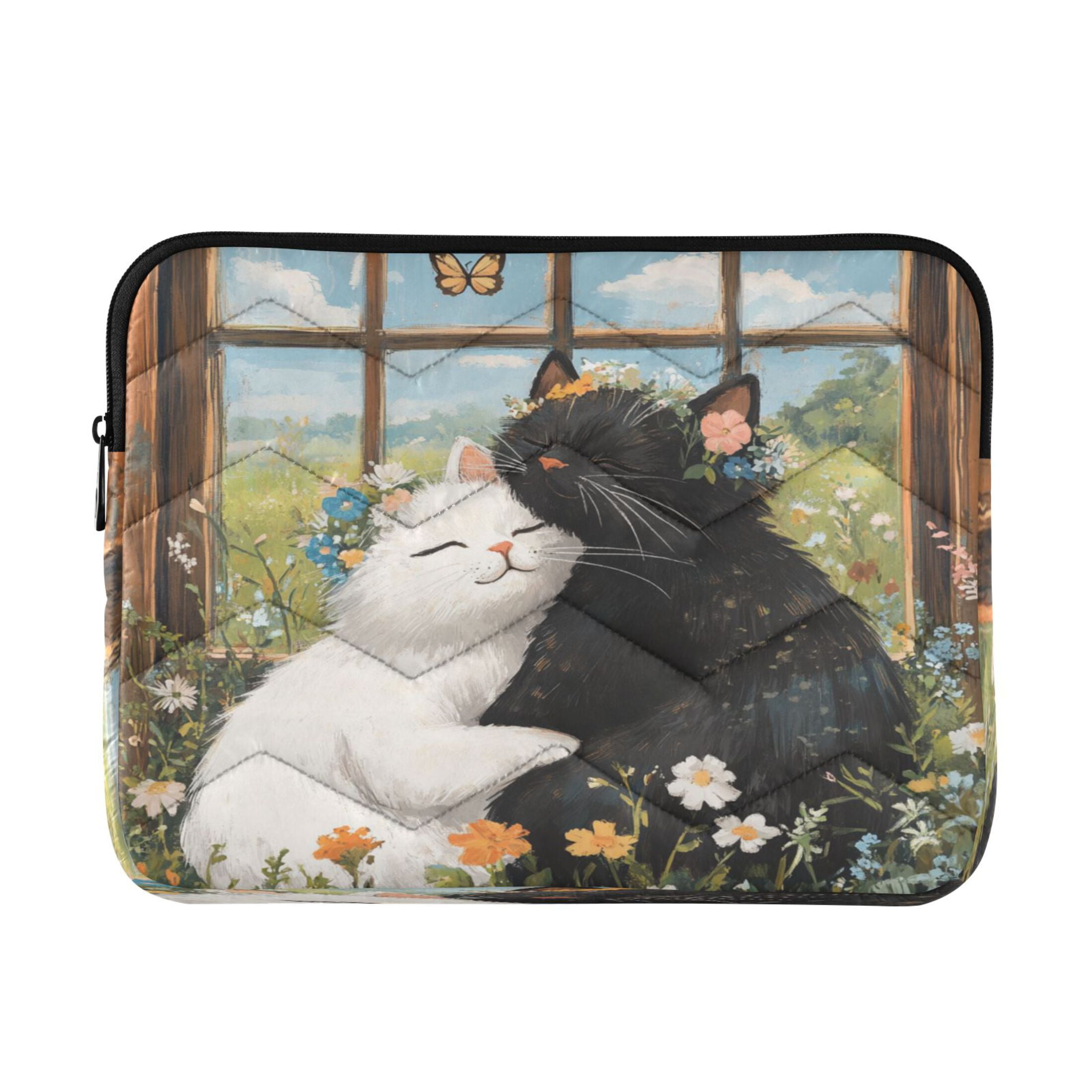 WOBOGO A Collage Of Two Cats Laptop Sleeve 15.7 inch Lightweight Zipper ...