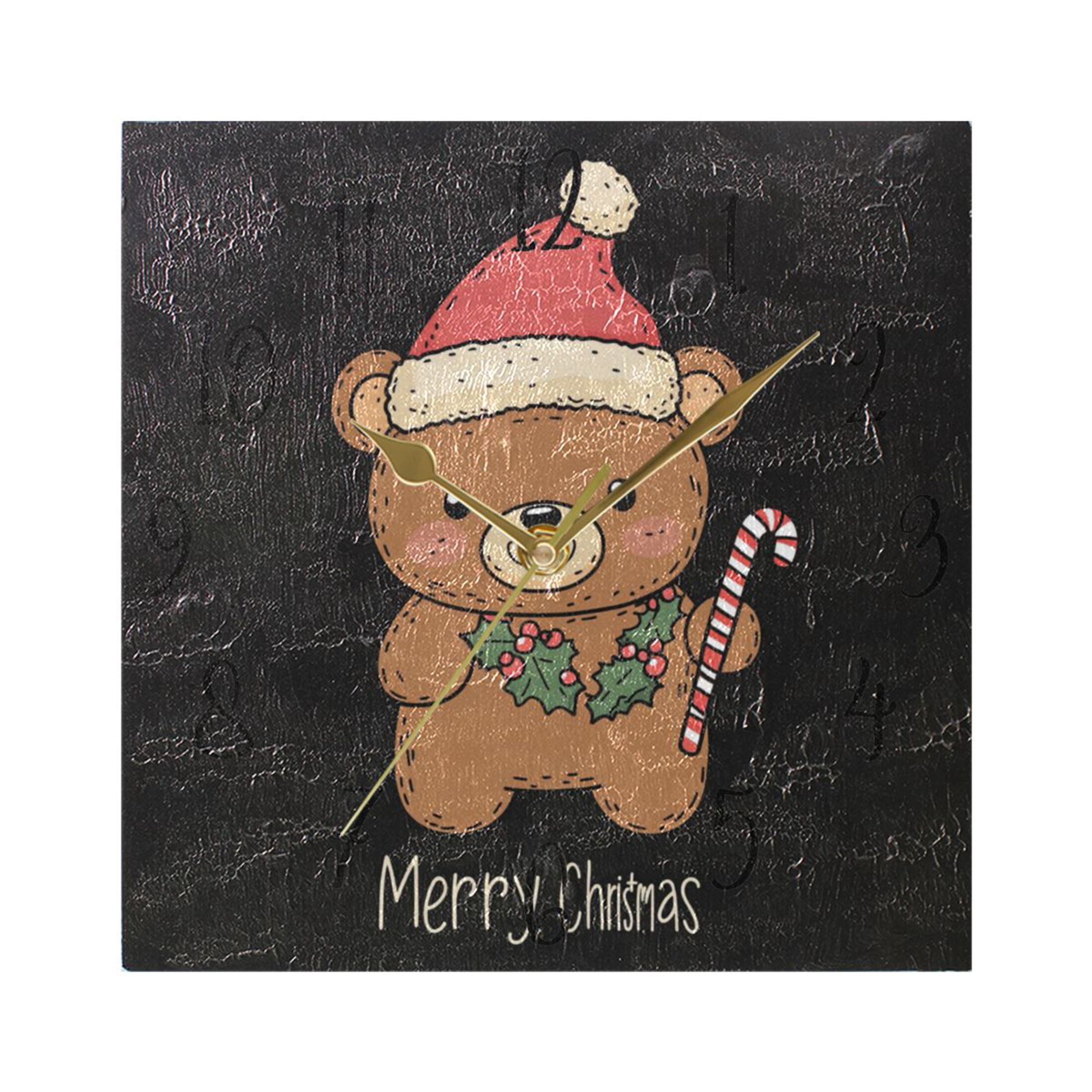 WOBOGO A Cute Teddy Bear Wall Clock 7.78 Inch Battery Operated Silent ...