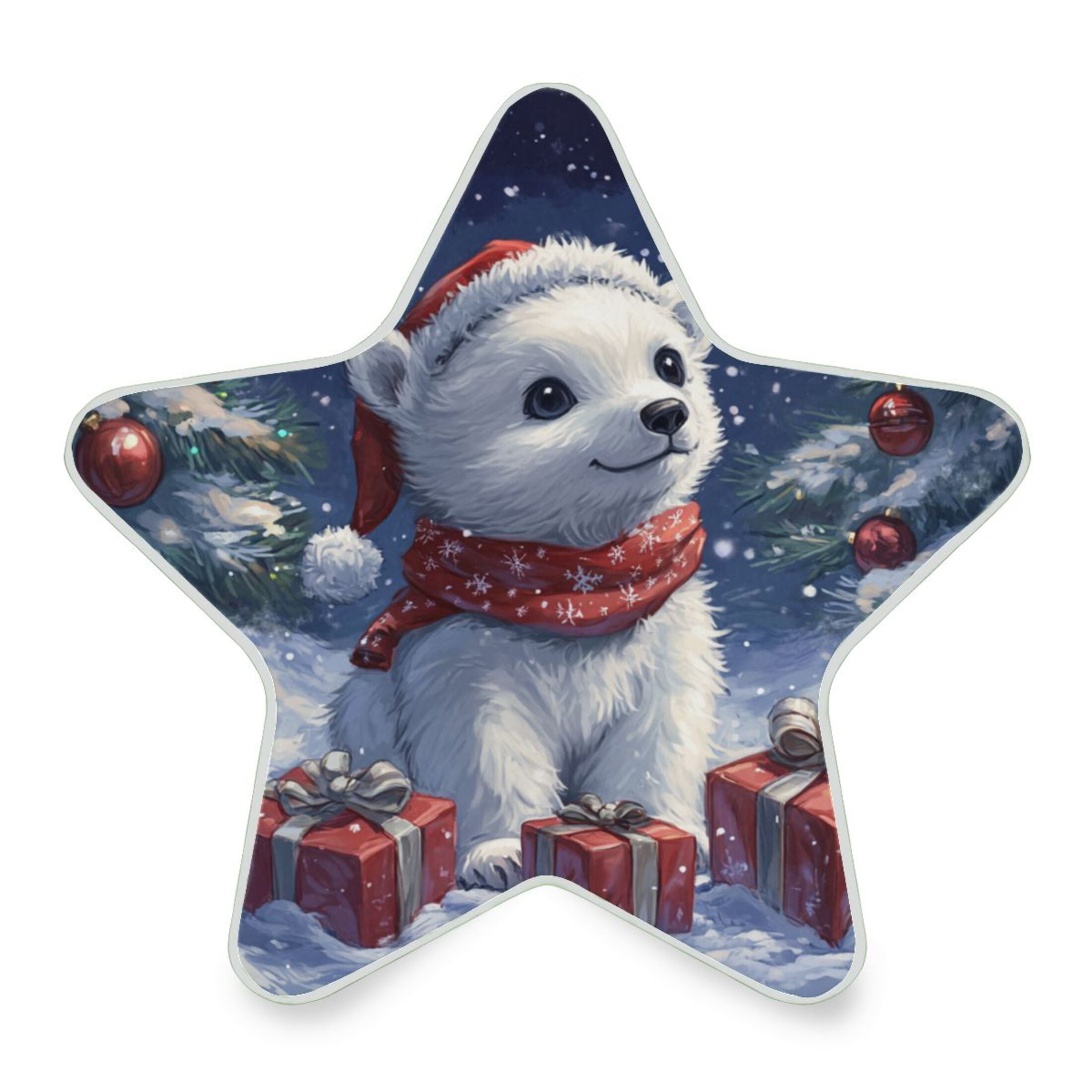 WOBOGO A Cute White Polar Bear LED Star Night Light 0.2 Watt Wall Plug ...