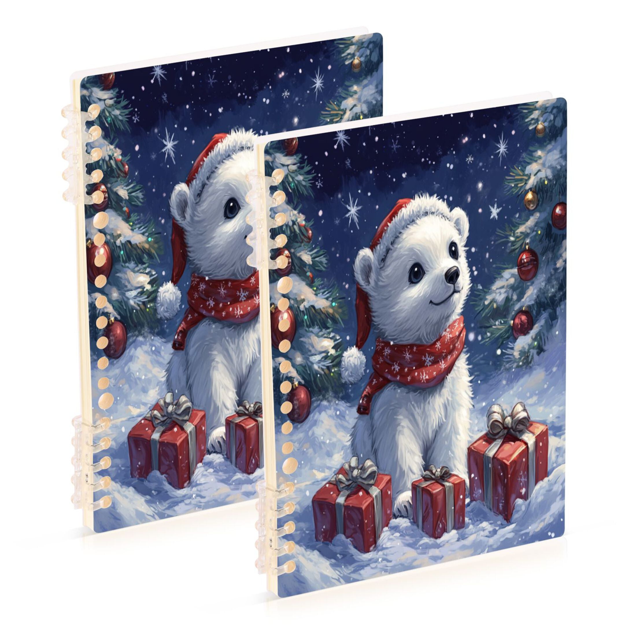 WOBOGO A Cute White Polar Bear Notebook College Horizontal Grid Paper ...