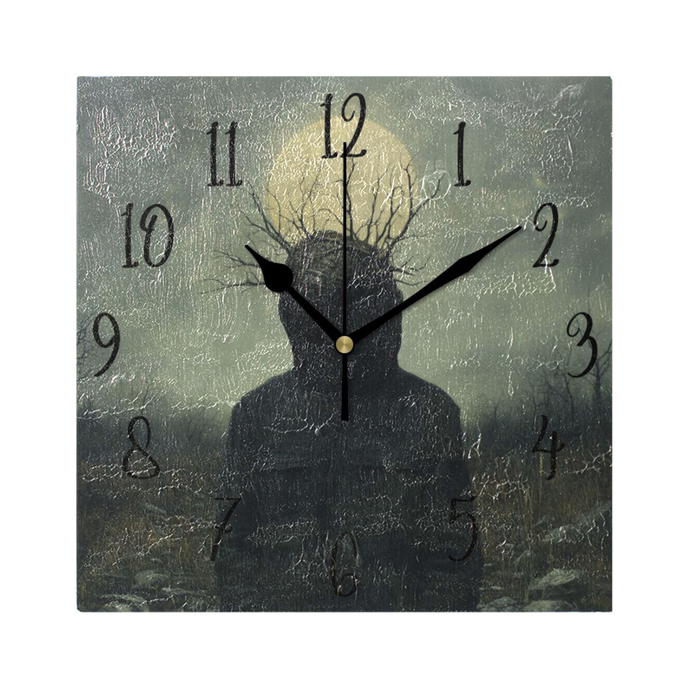 WOBOGO A Head Full Of Branches Wall Clock 7.78 Inch Battery Operated ...