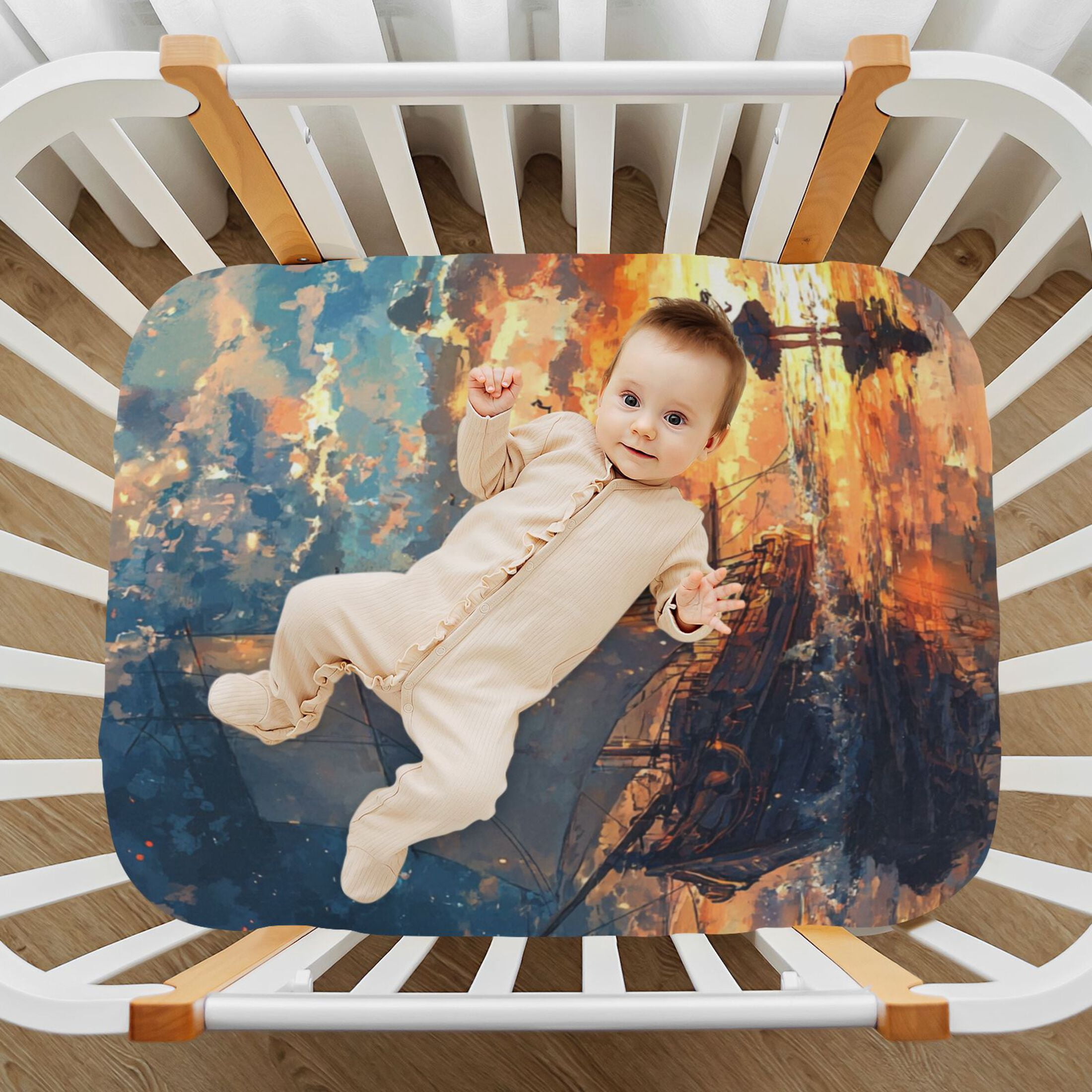 WOBOGO A Lass and Saiboat Baby Crib Sheets Super Soft Microfiber ...