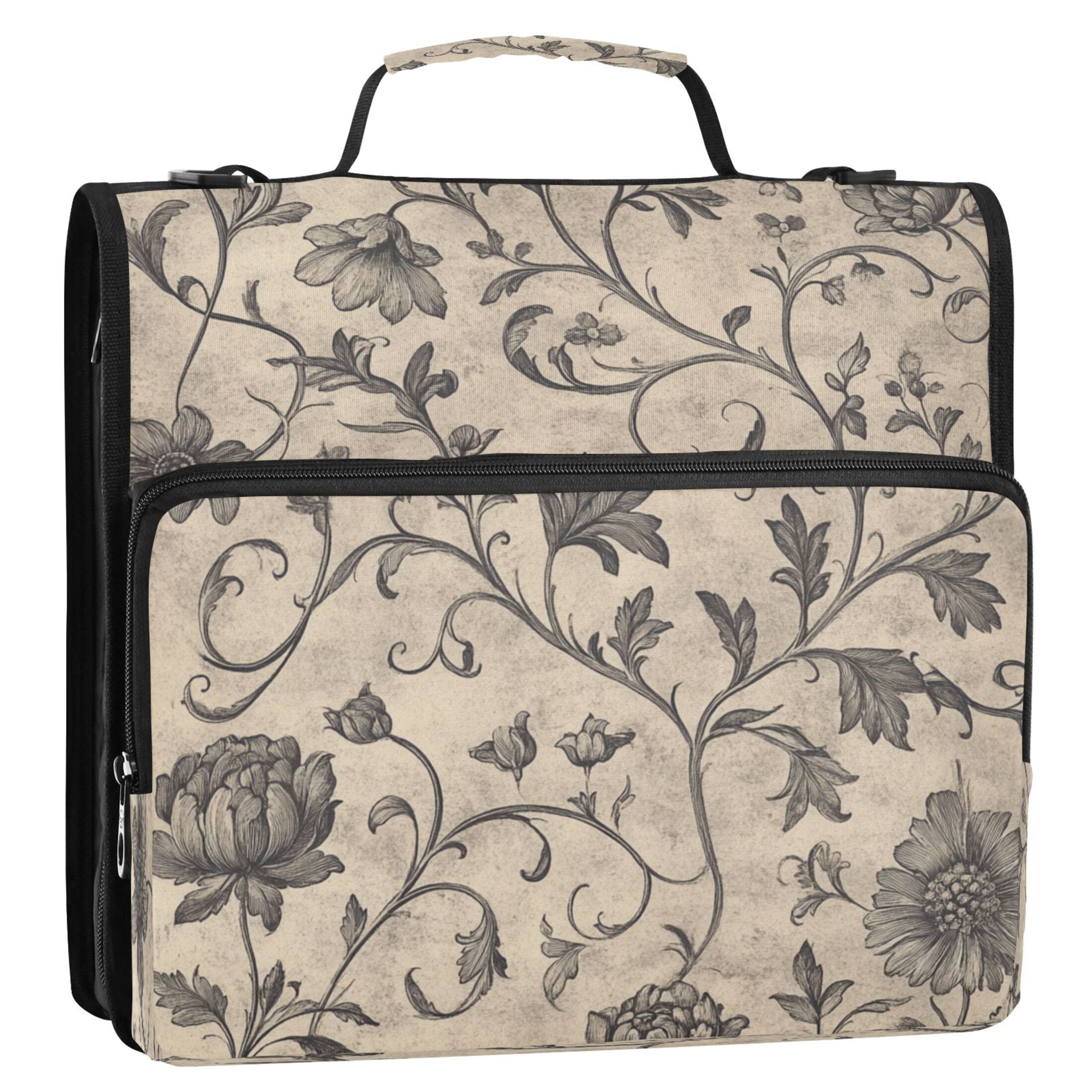 WOBOGO A Medieval-style Pattern Ring Binder Bag 1.5in Folder Organizer ...