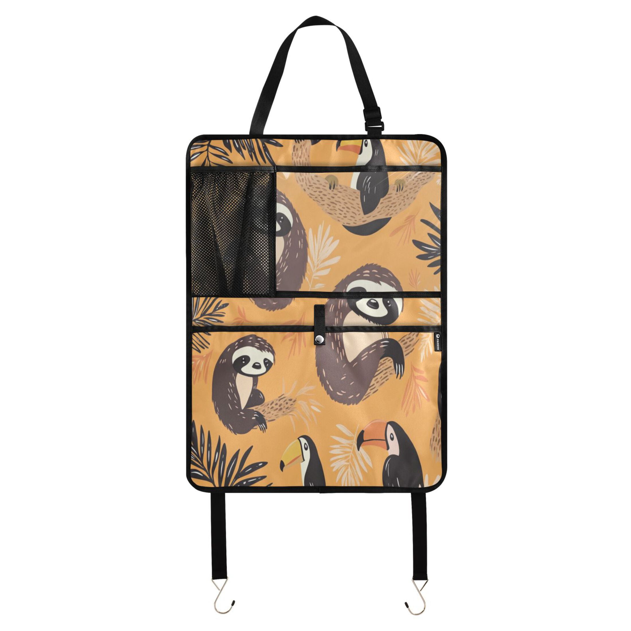 WOBOGO A Pattern with Cute Sloth and Toucan in The Jungle Backseat Car ...