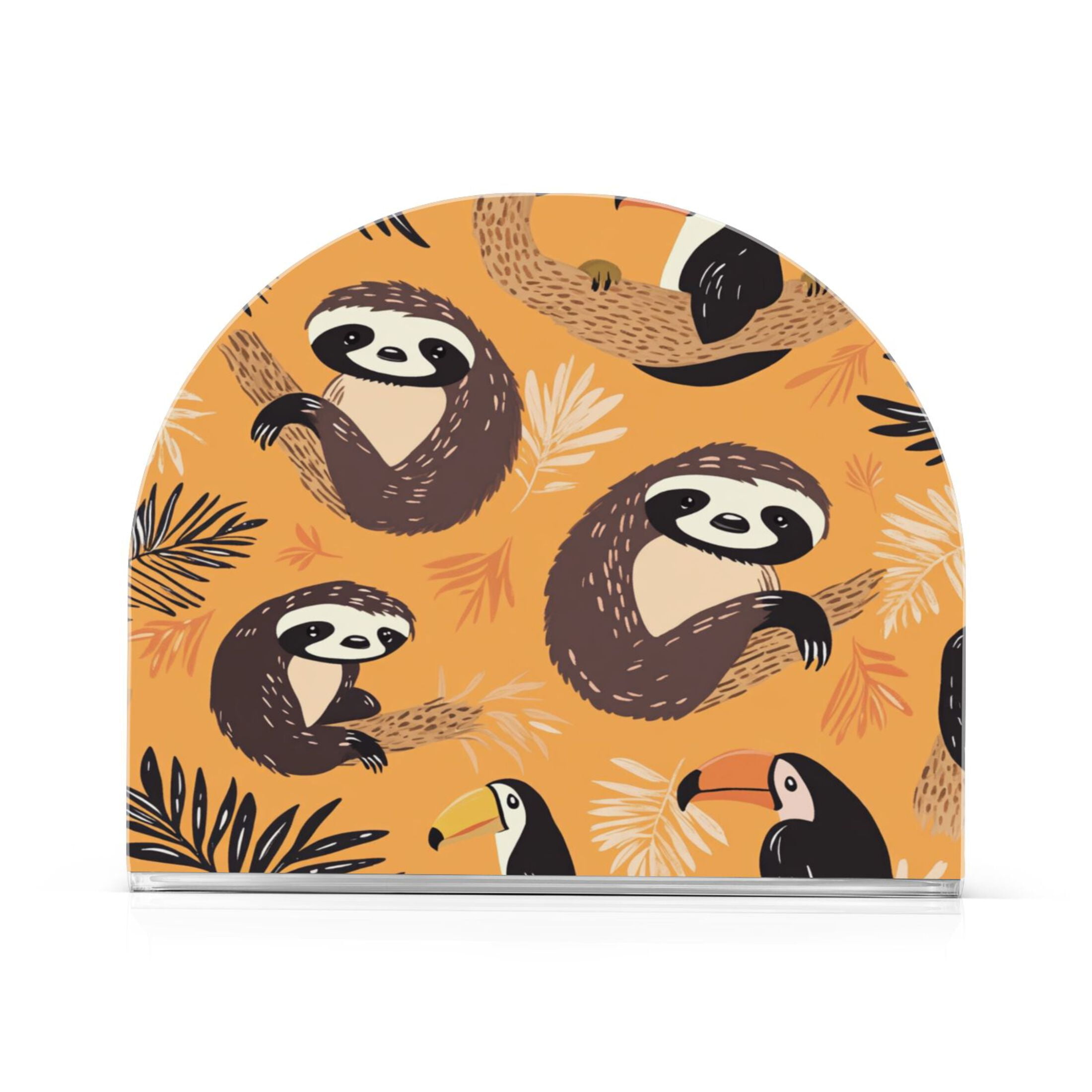 WOBOGO A Pattern with Cute Sloth and Toucan in The Jungle Clear Acrylic ...