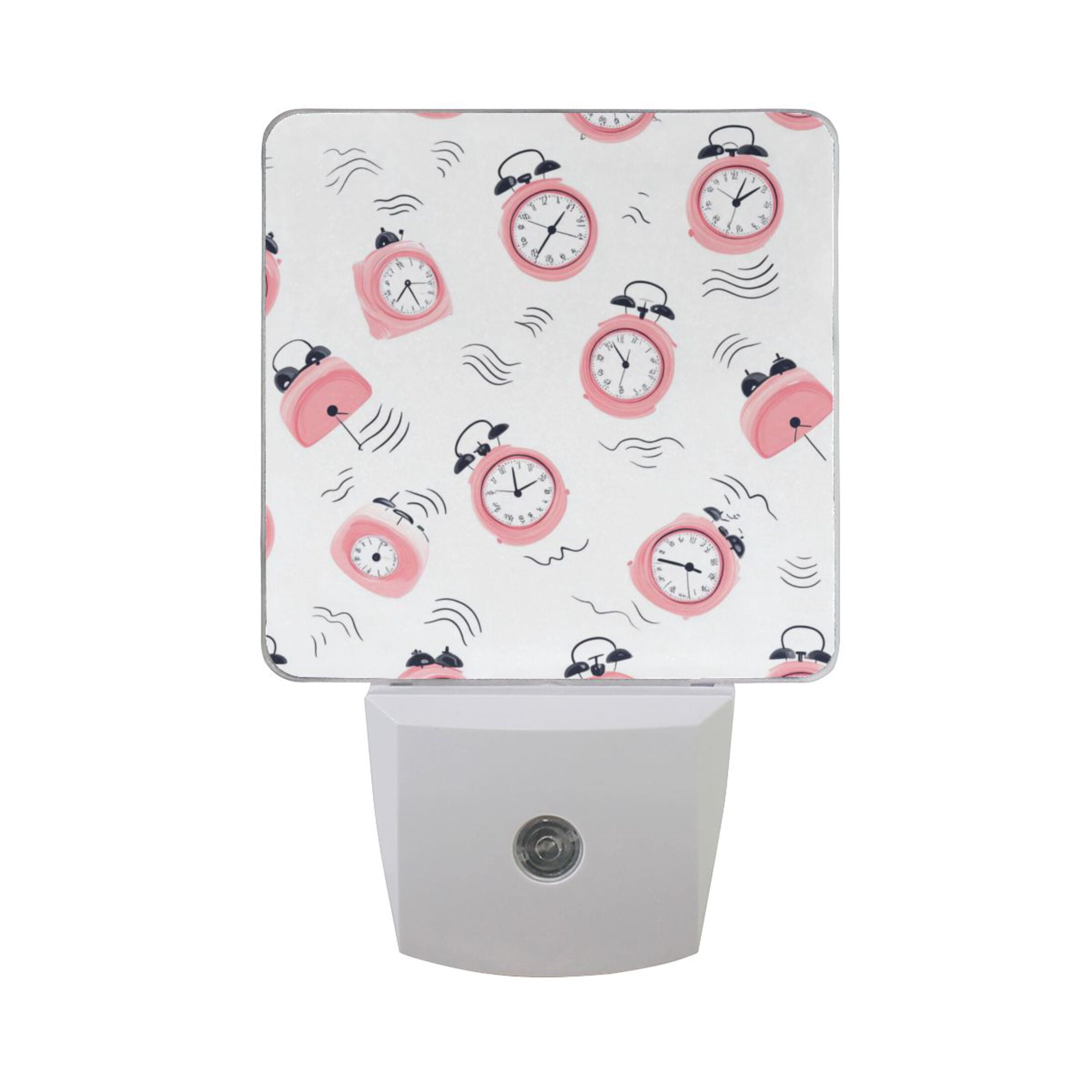 WOBOGO A Pattern Of Pink Alarm Clocks LED Night Light 2 Pcs Set 0.5 ...