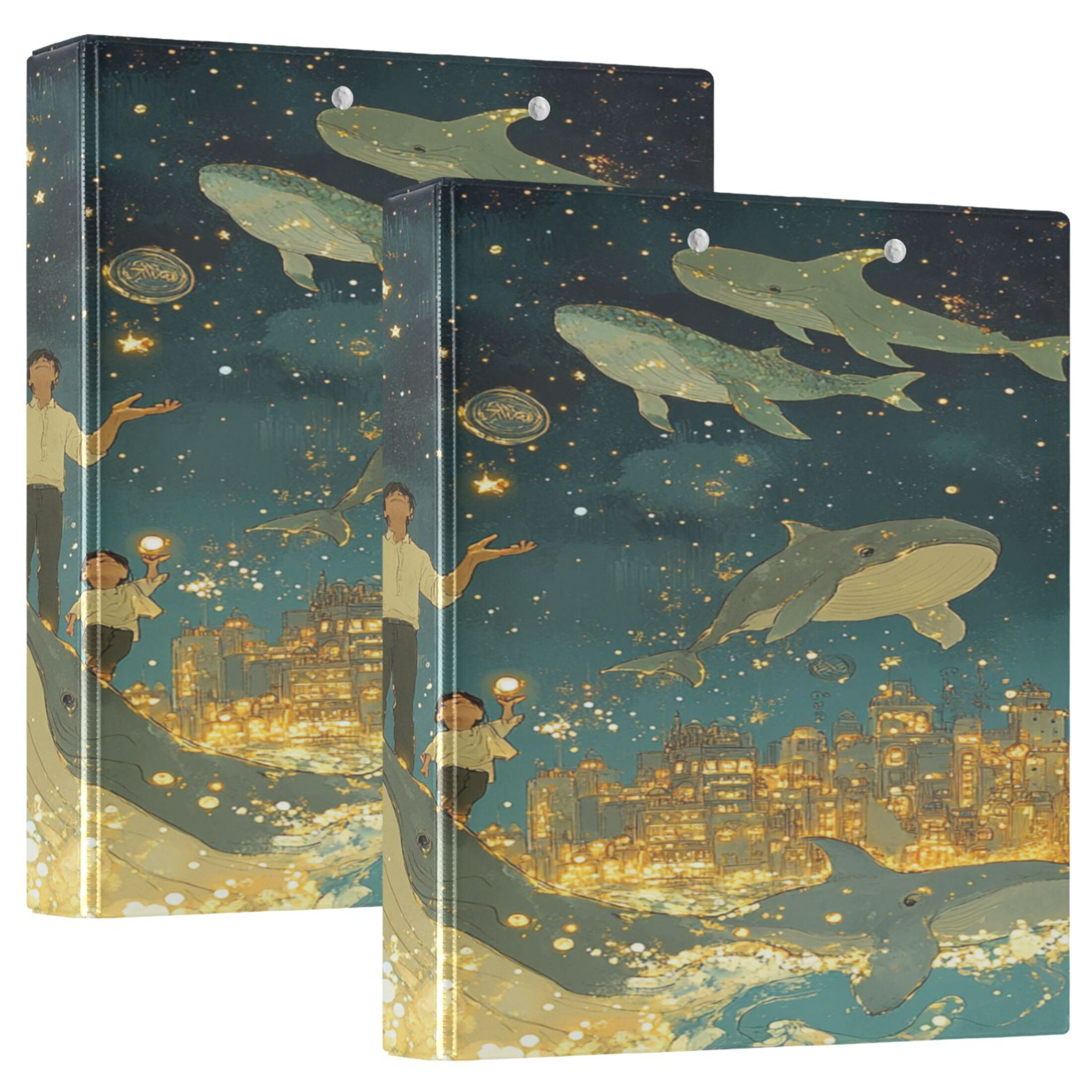 WOBOGO A Sea Full Of Golden Stars File Folders Extra Large Capacity to ...