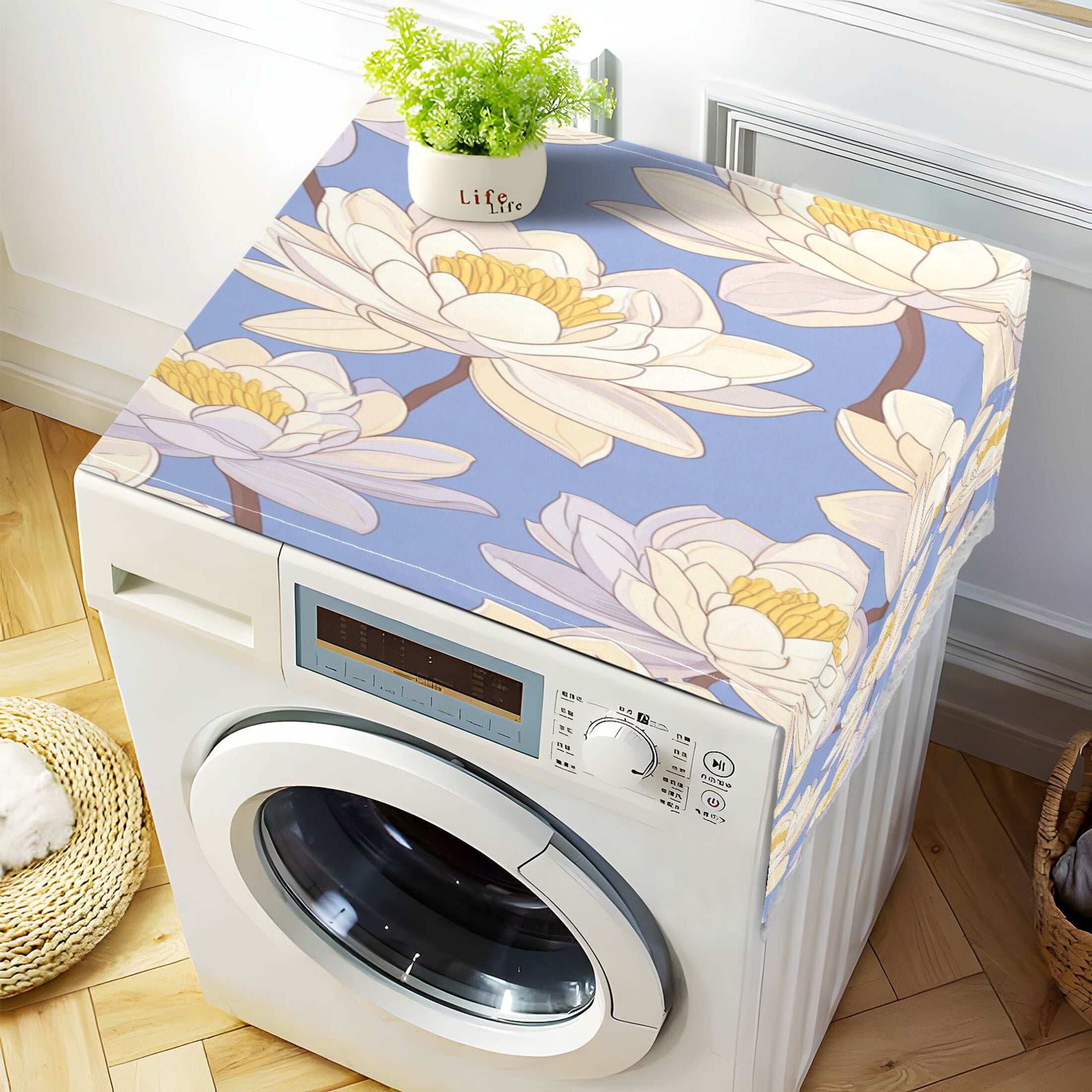 WOBOGO A Seamless Pattern Of Water Lilies Washing Machine Cloth Dryer ...