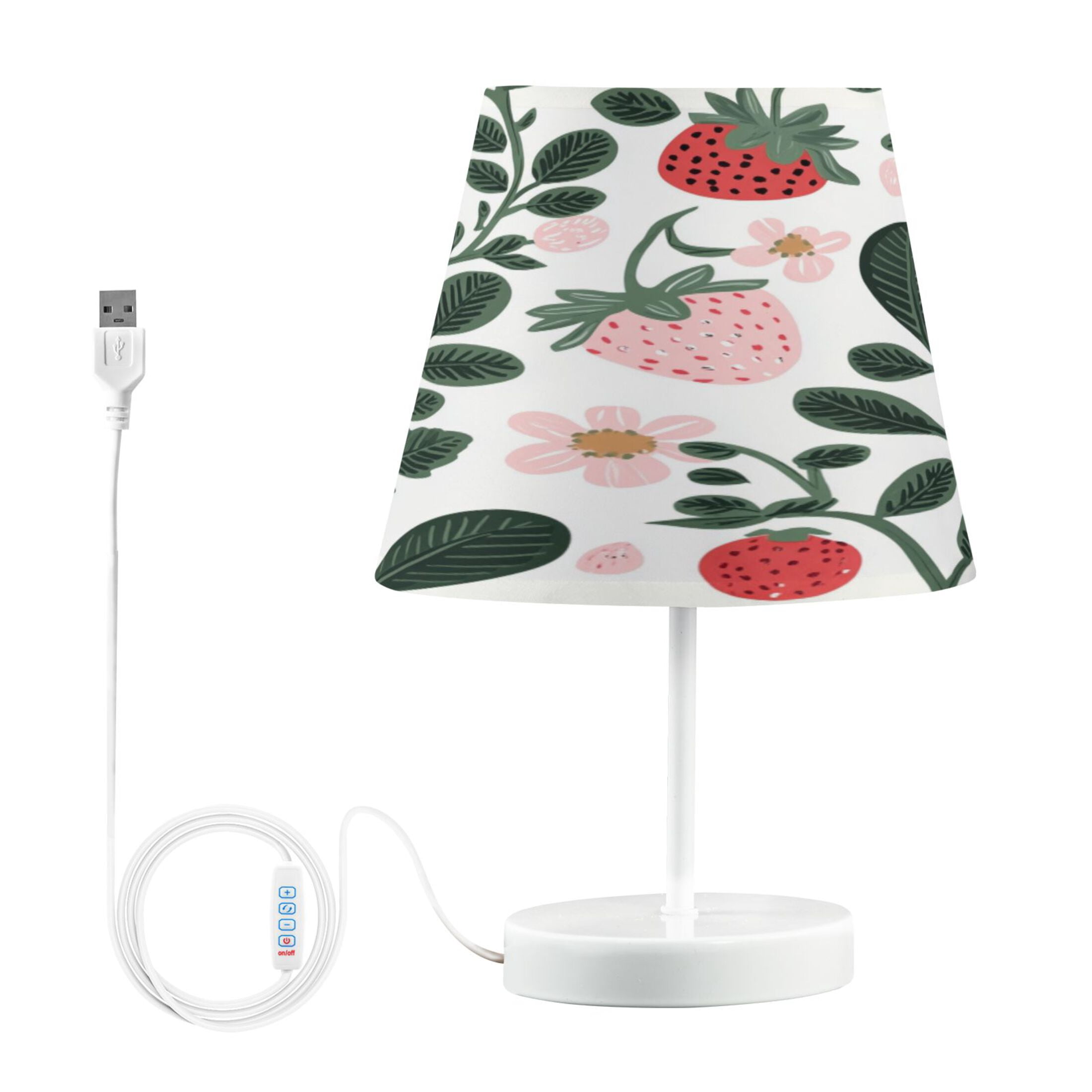 WOBOGO A Seamless Pattern with Cute Strawberries Table Lamps Bedroom 3 ...
