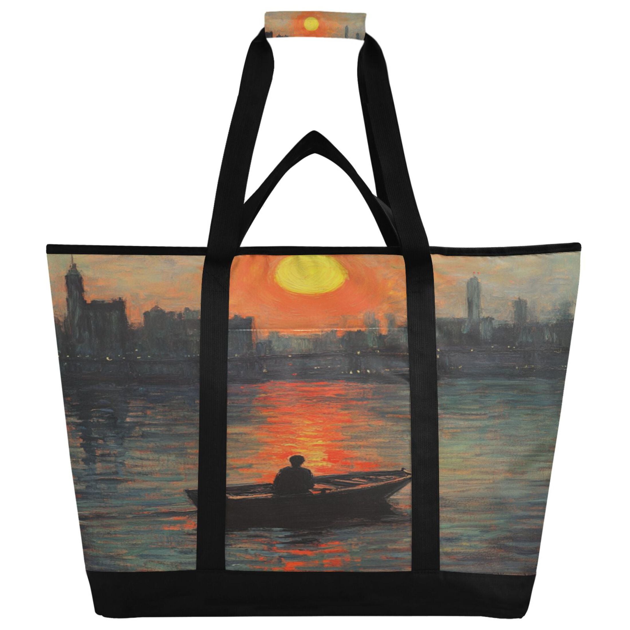 WOBOGO A Small Boat Tote Cooler Bag Fold Flat Insulated Shopping Bag ...