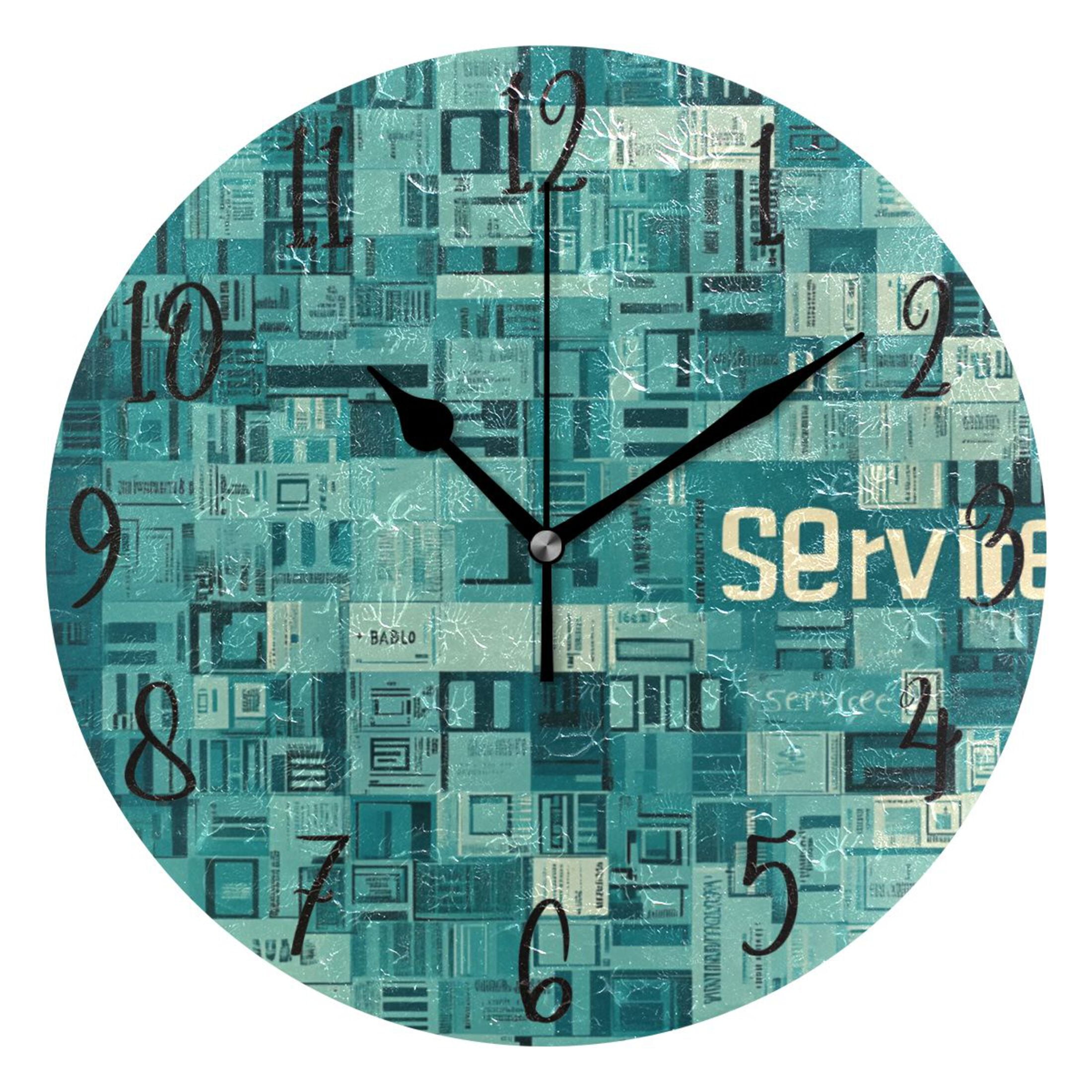 WOBOGO A Wallpaper with The Word Wall Clock 10in Silent Mechanism ...