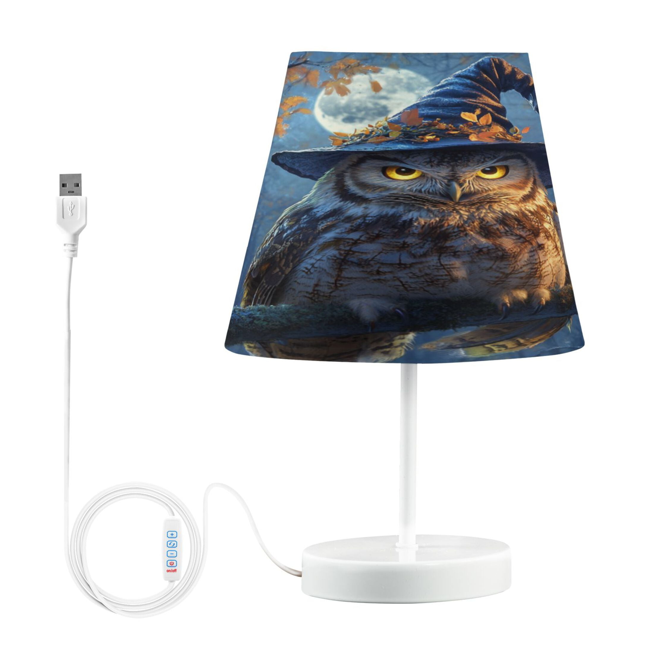 WOBOGO A Wise Old Owl Table Lamps Bedroom 3-Speed Dimmable Farm Style ...